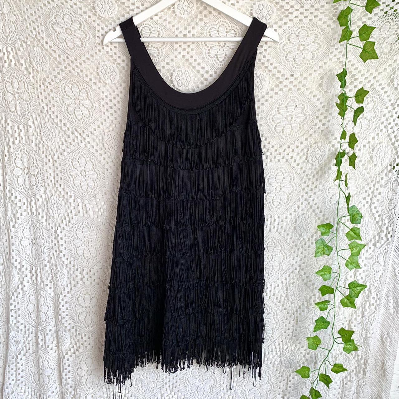 Black tassel top / mini dress This top has such a... - Depop