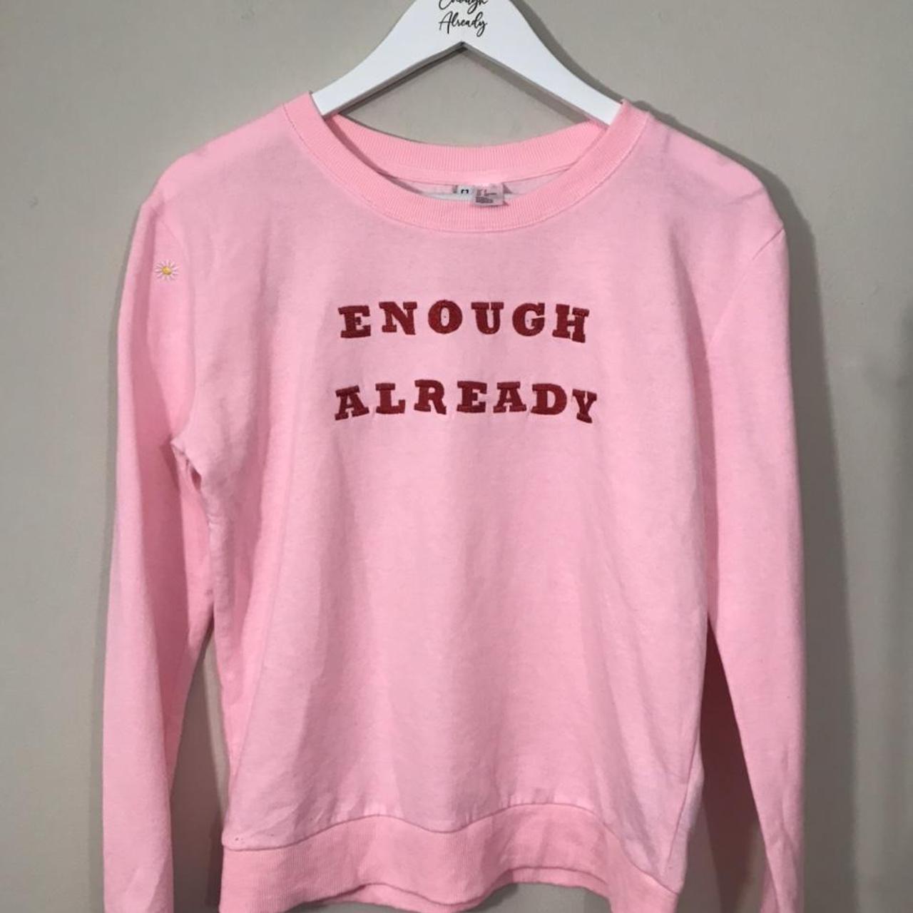 -Reworked Vibrant Pink Sweatshirt with Bold... - Depop