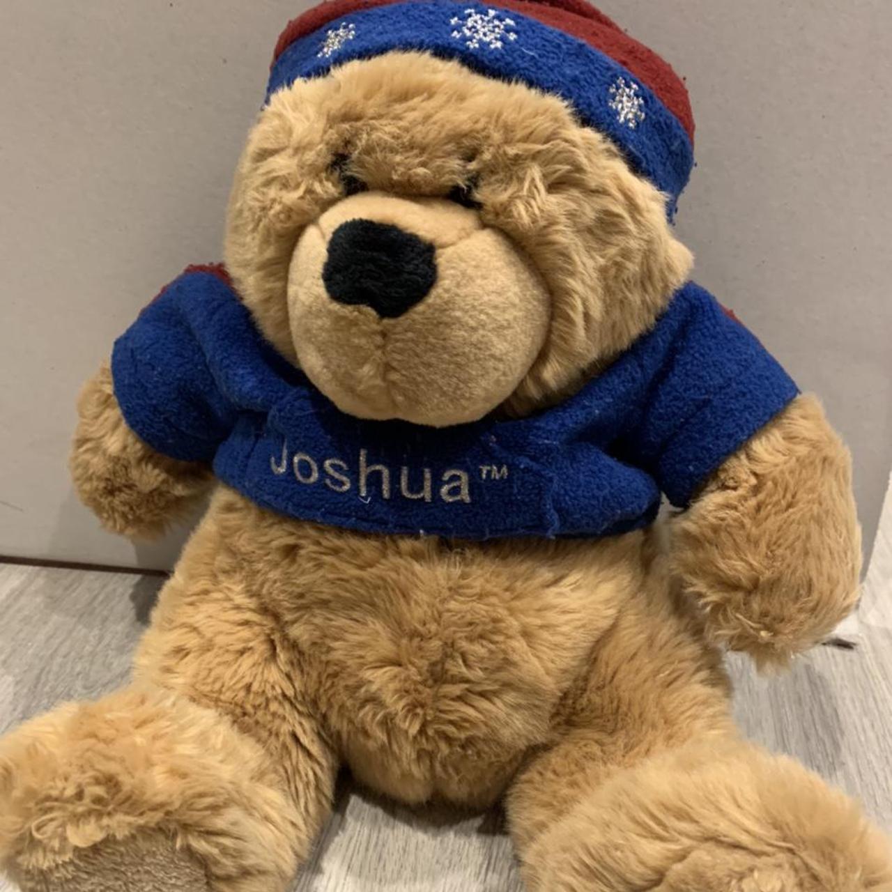 Vintage Joshua bear with hat and sweatshirt in great... - Depop
