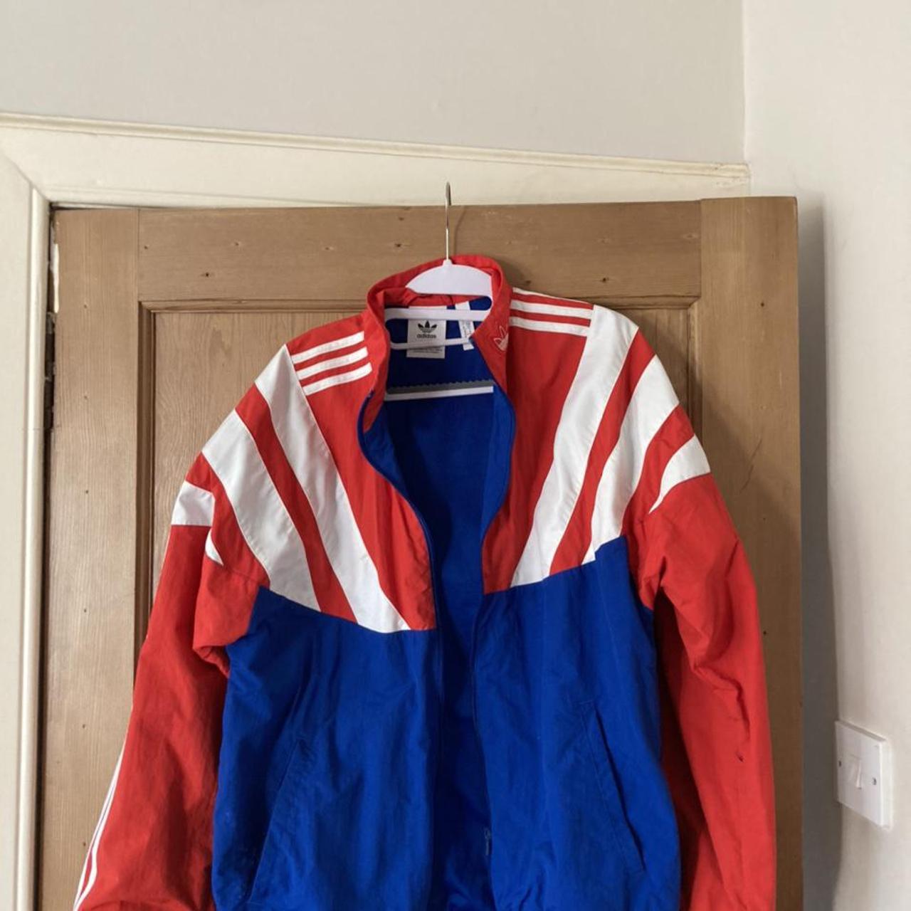 Adidas Men's Red and Blue Jacket | Depop
