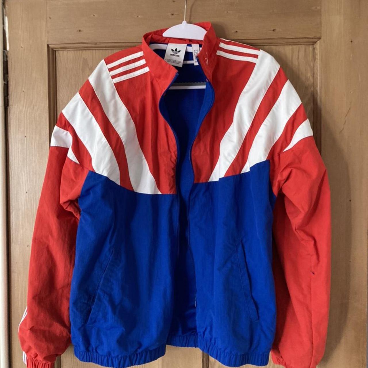 Adidas Men's Red and Blue Jacket | Depop