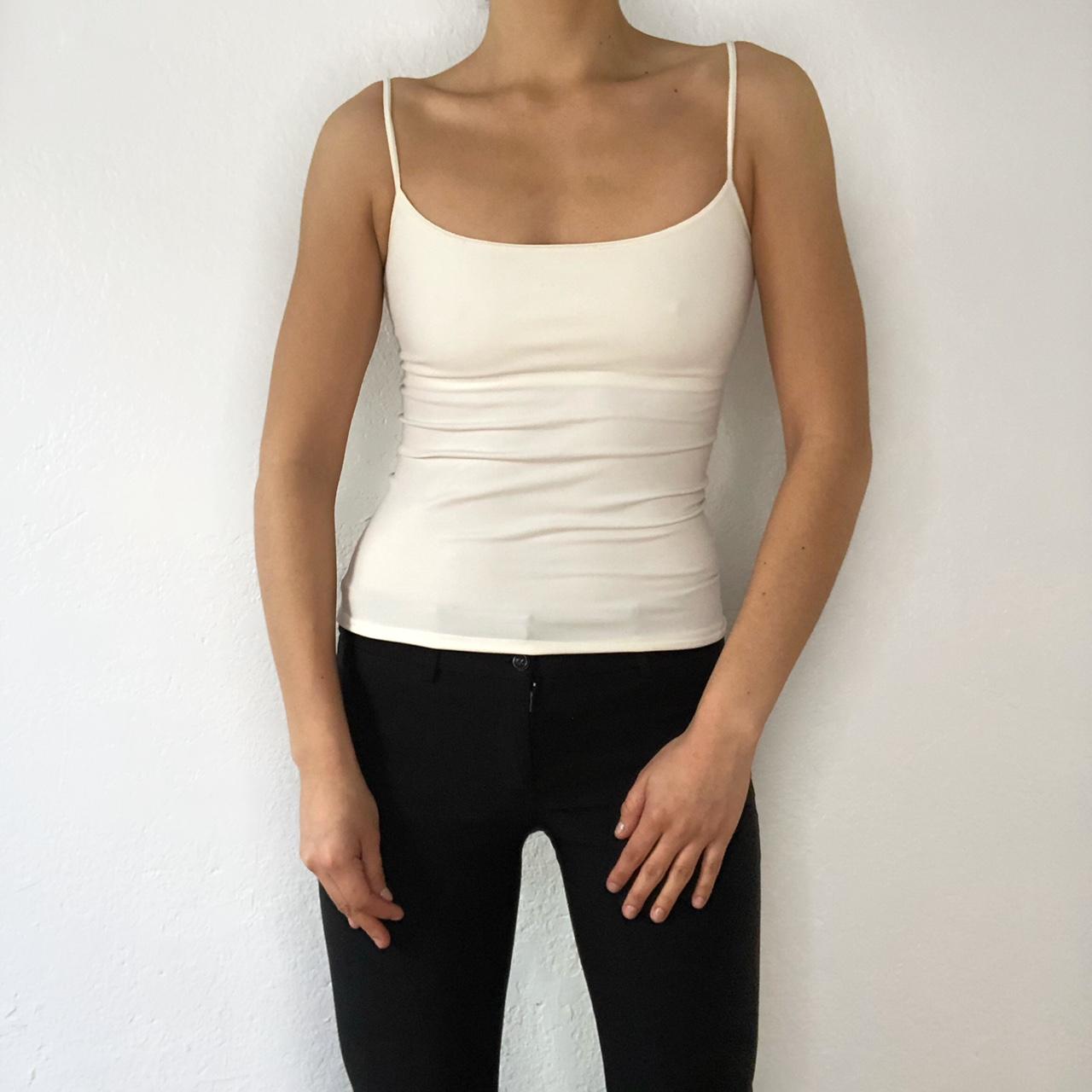 Vintage Bebe Cream Cami 🌸 classic cami with a build... - Depop