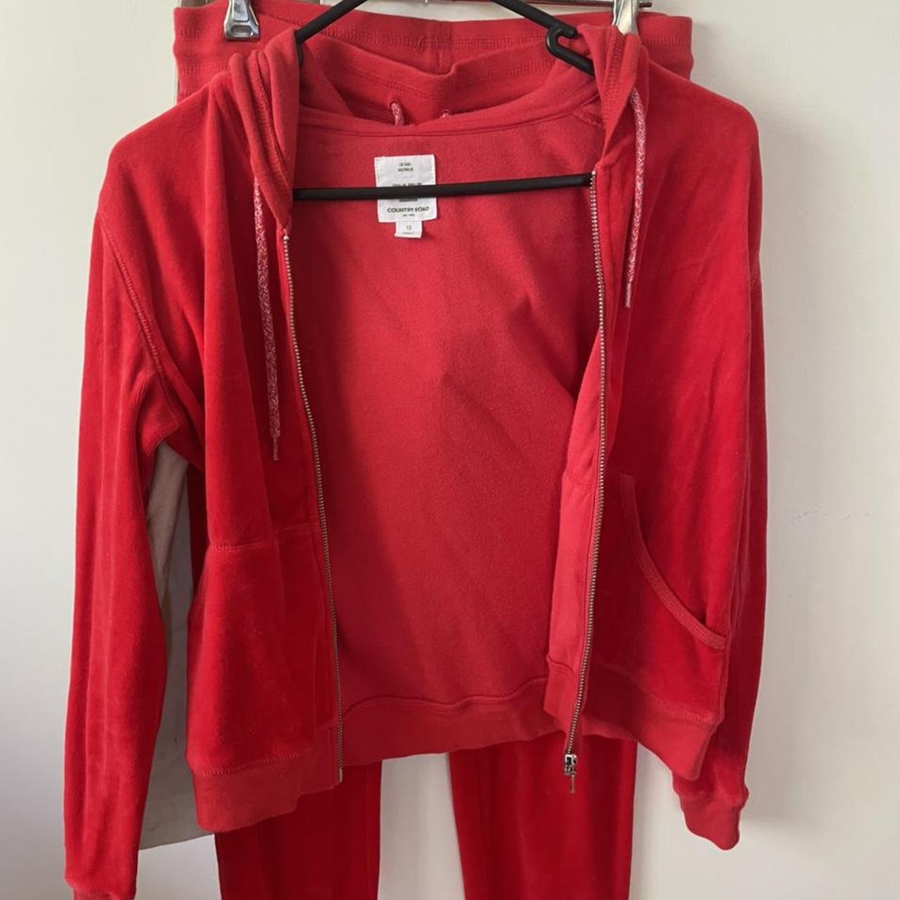 RENTING Red velour country road tracksuit Only worn... - Depop