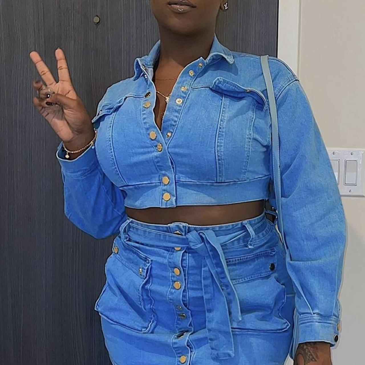 Matching denim set…. Stretch! - Depop