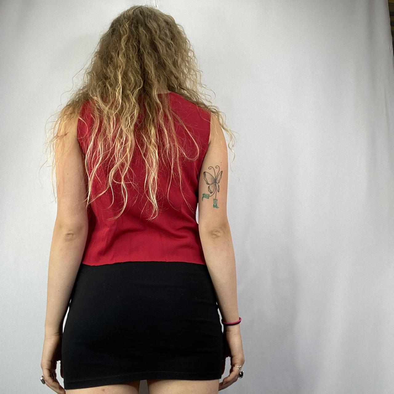 ️ Red Funky Ring Embellished Cropped Tank Top ️ -... - Depop