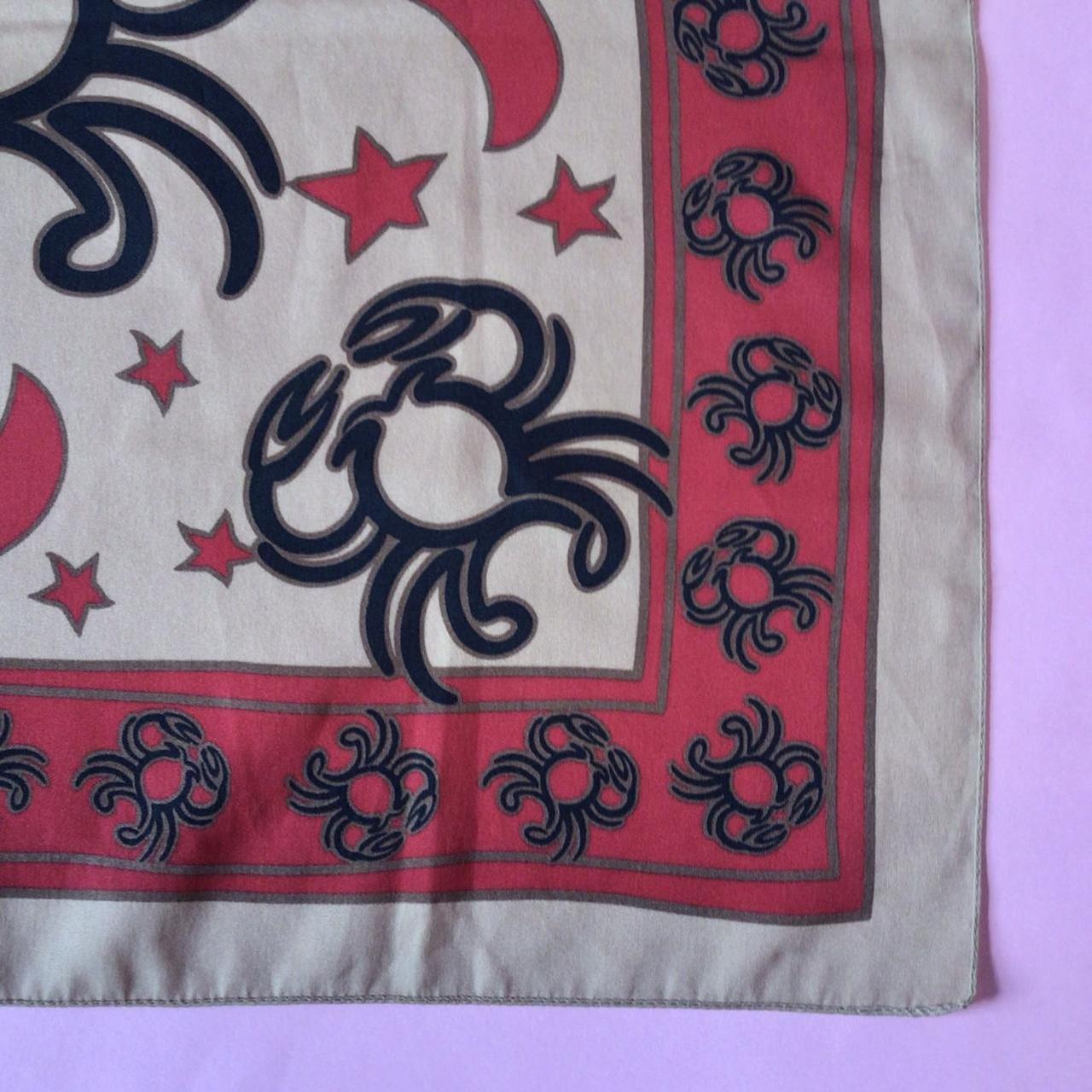 Vintage 1970s Psychedelic Boho Cream & Red Zodiac... - Depop