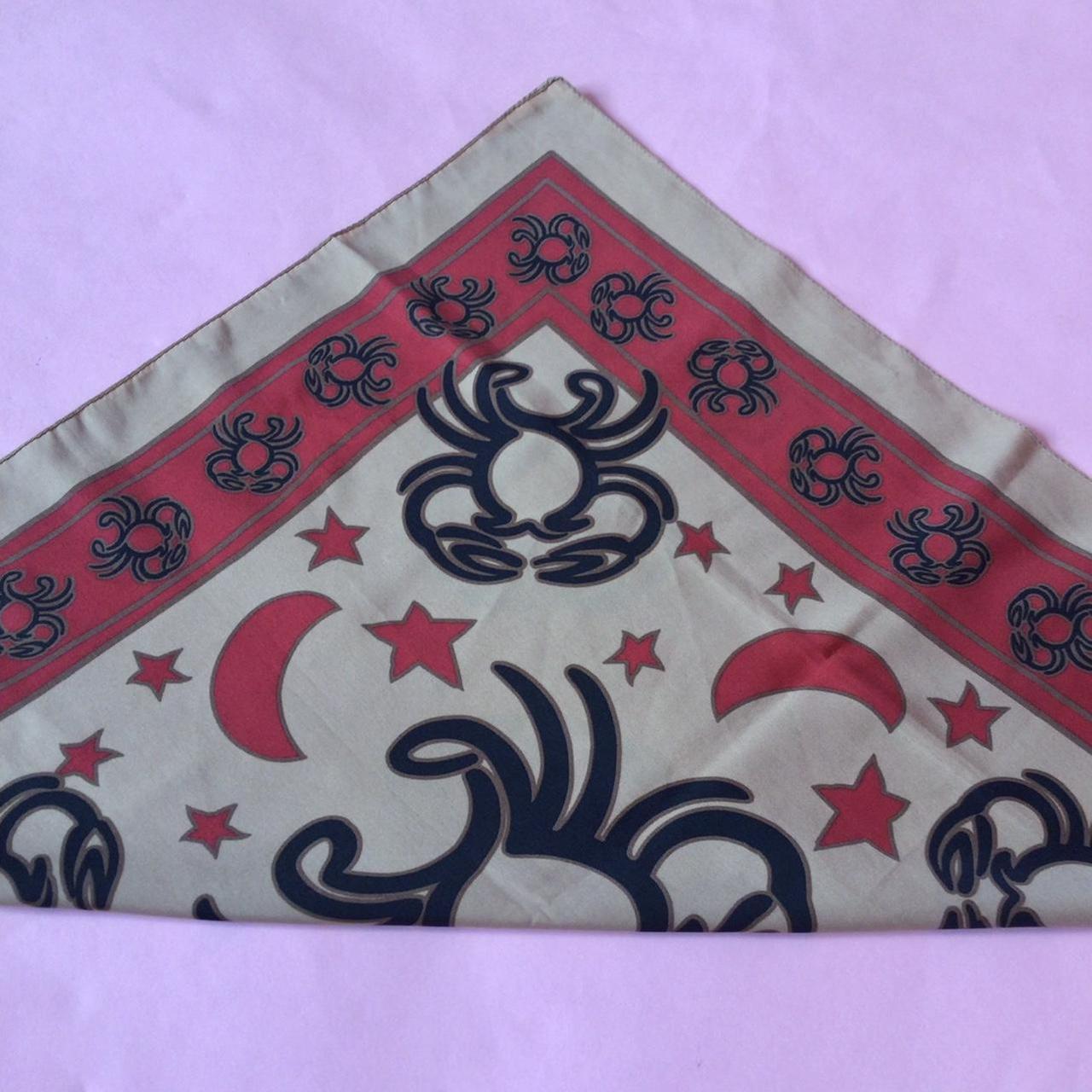 Vintage 1970s Psychedelic Boho Cream & Red Zodiac... - Depop