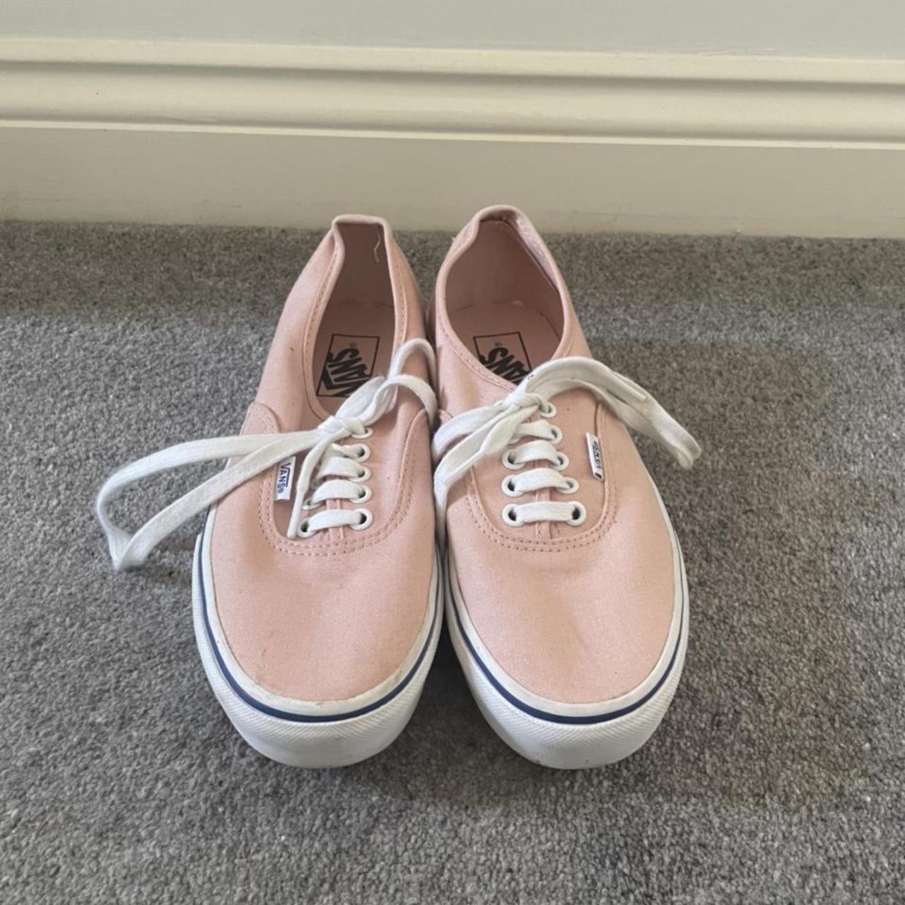 Platform light pink vans Size 6 UK, would also fit... - Depop