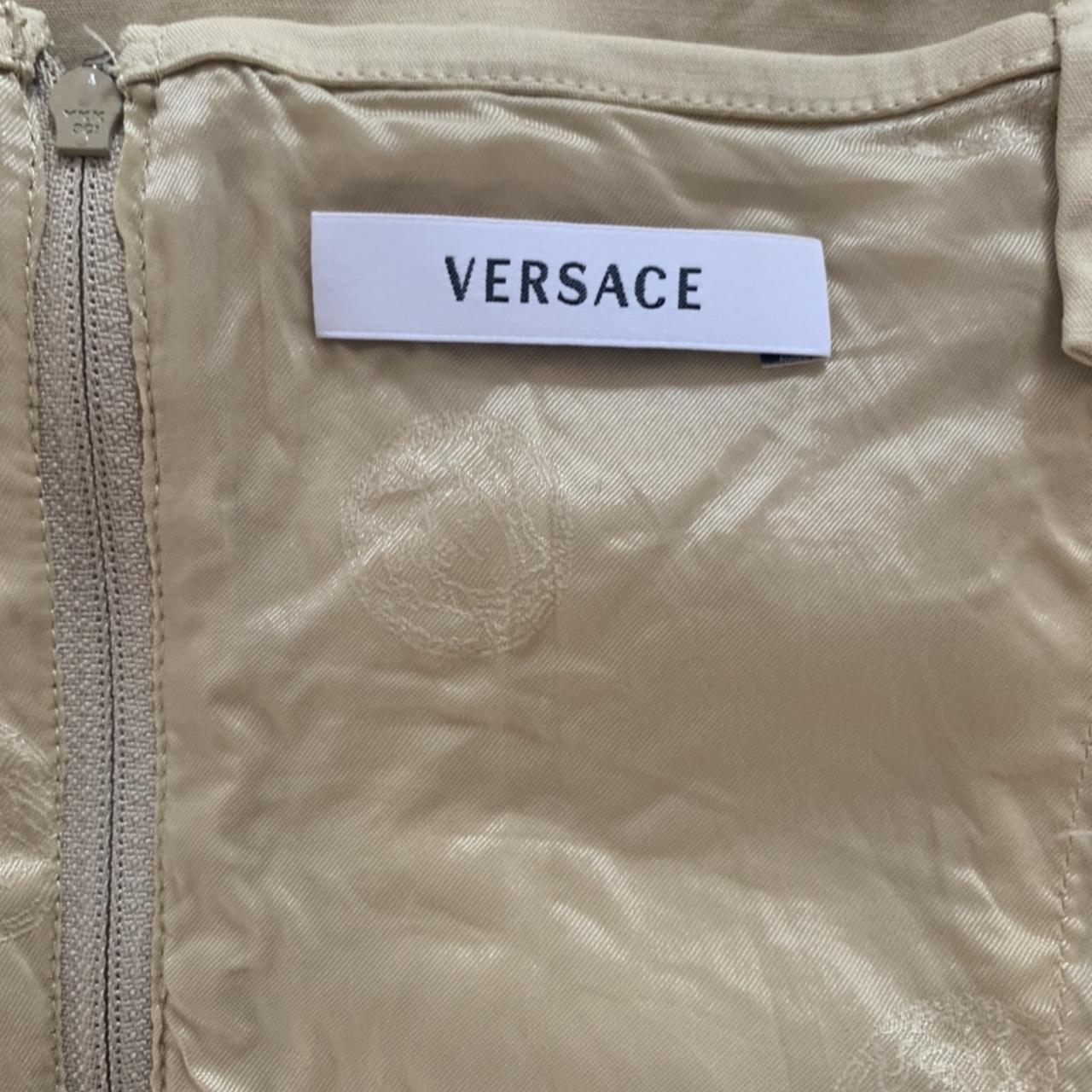 Genuine 90s Versace corset bustier top. Cream/Gold... - Depop