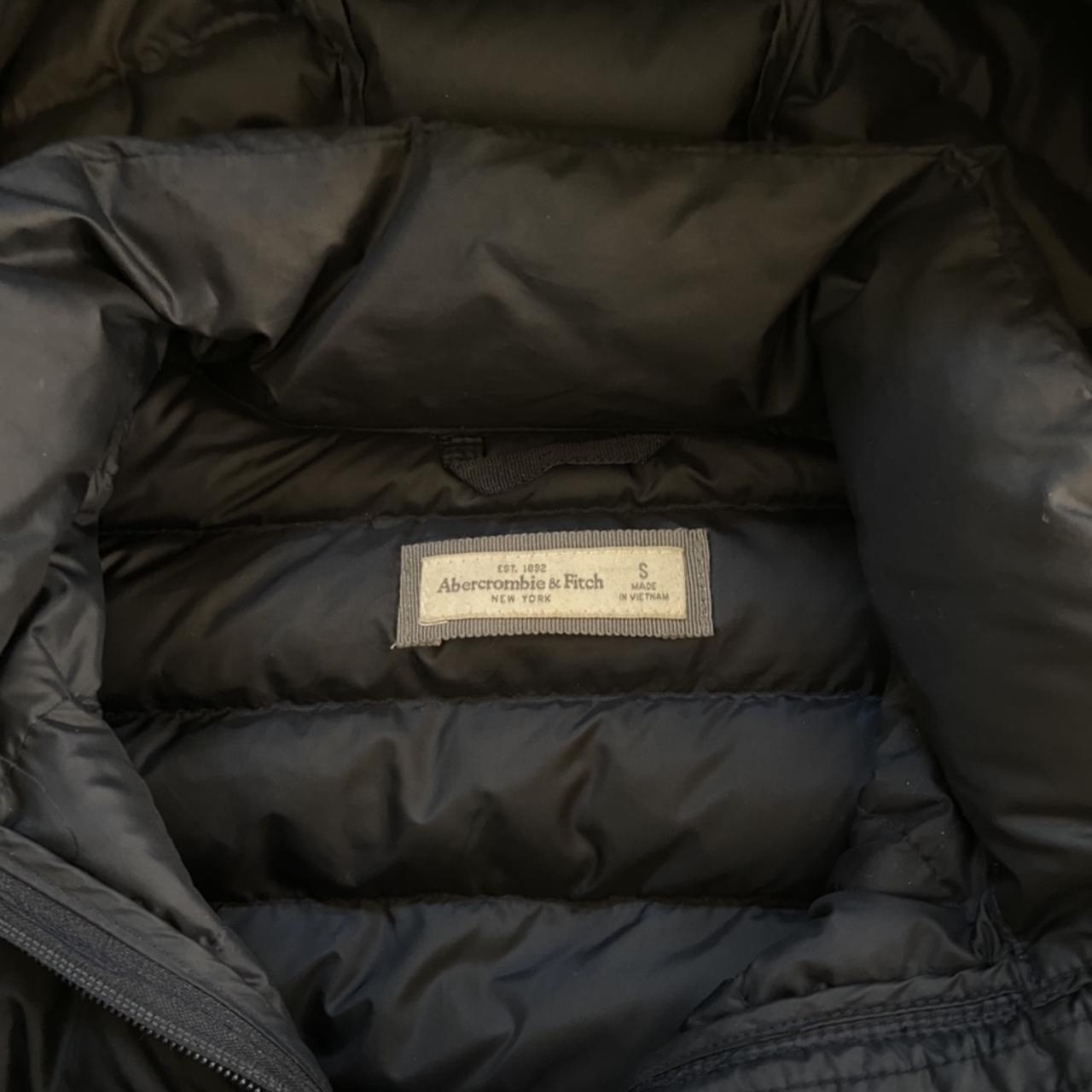 vintage navy blue abercrombie & fitch puffer... - Depop