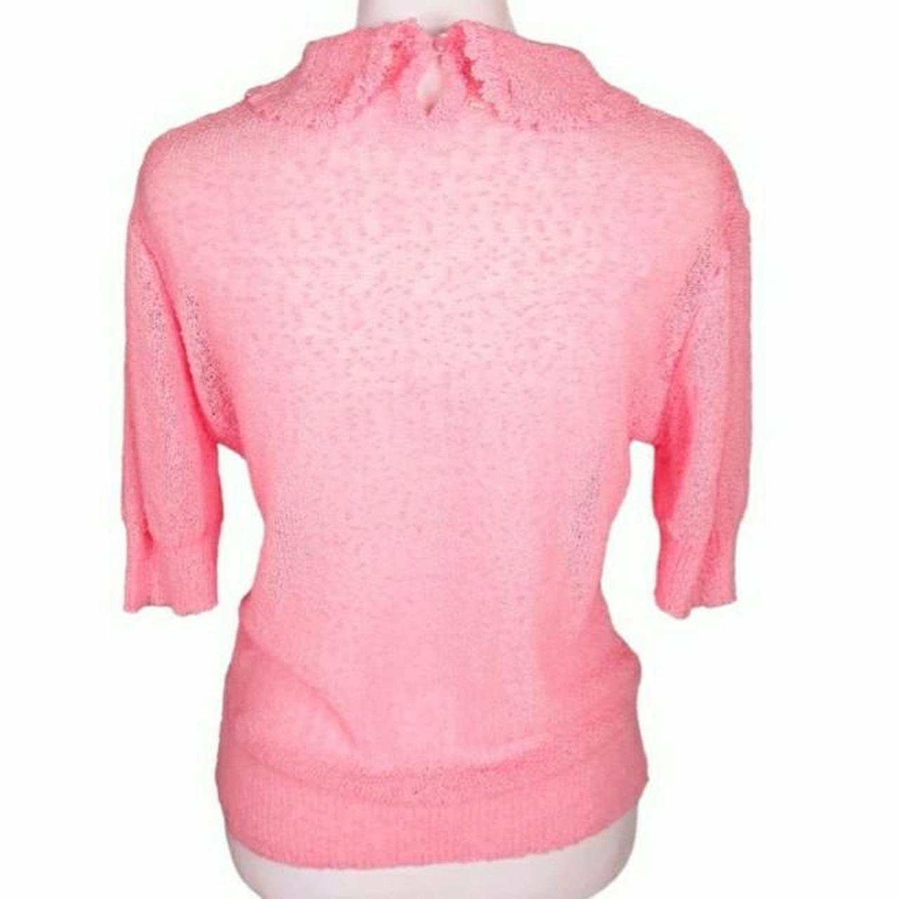 VINTAGE 1960s Peter Pan Pink Short Sleeve Sweater... - Depop