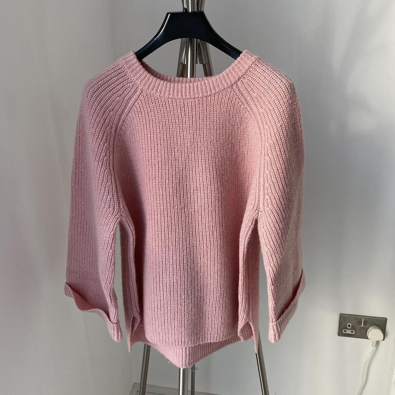 Pink Chunky Knit Jumper Wool Blend XS. Fit size... - Depop
