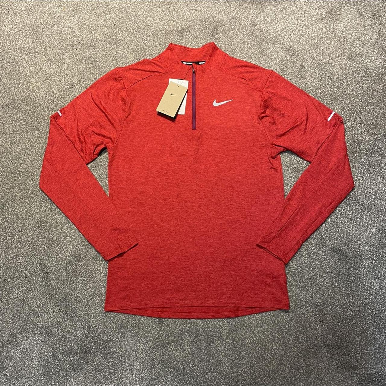 Nike element running half zip 1/4 zip - red... | Depop