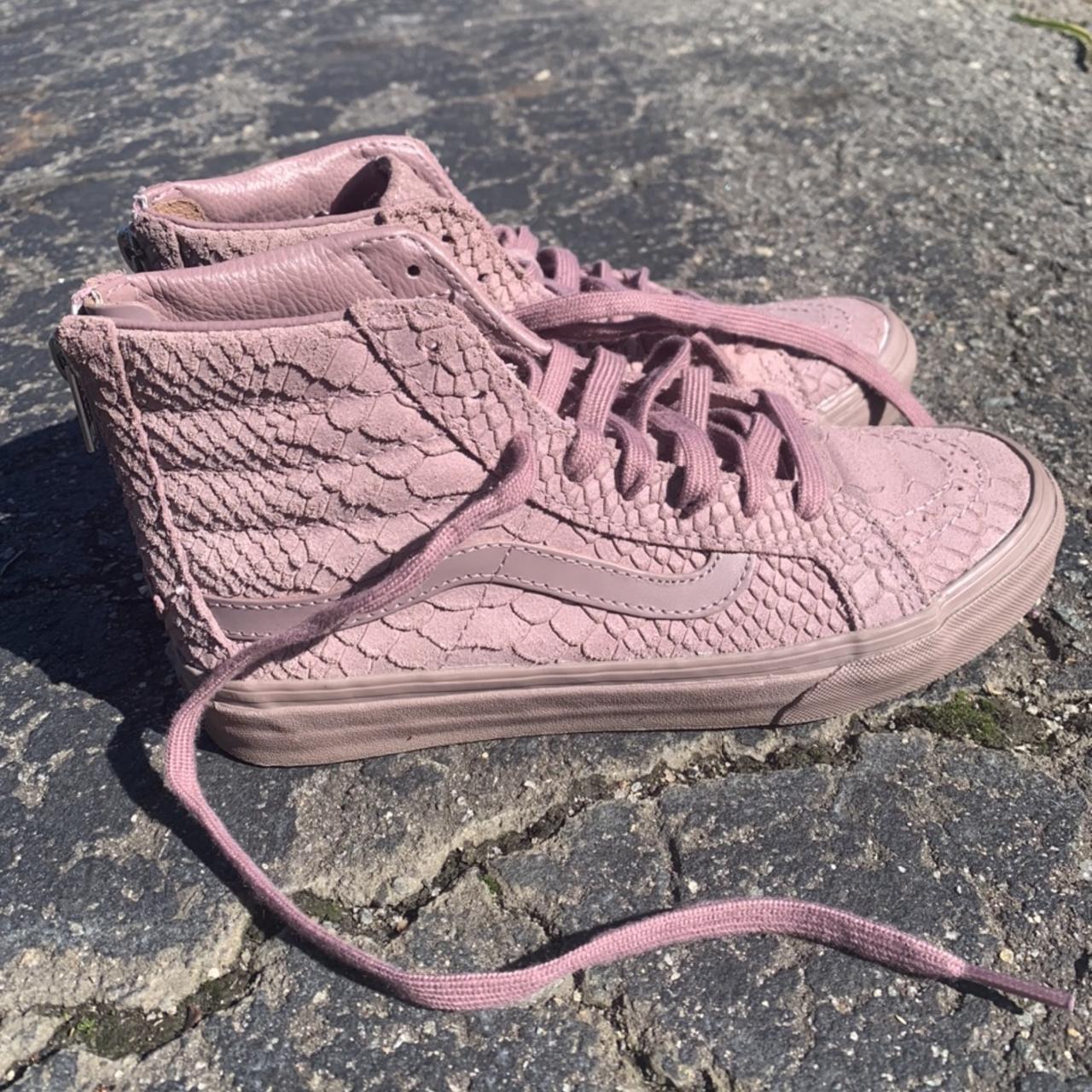 **SOLD**Hi-top VANS with reptile texture and zipper... - Depop