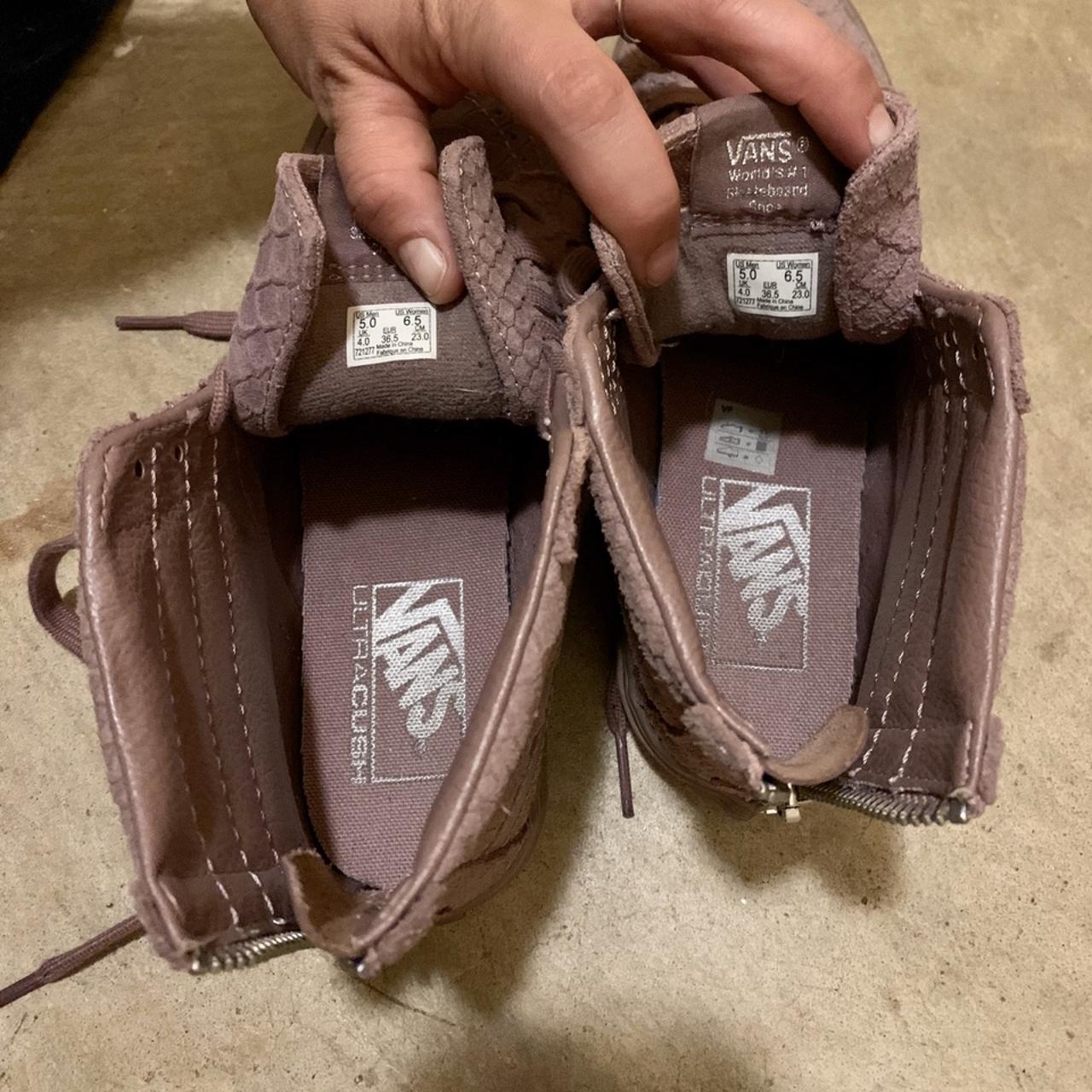 **SOLD**Hi-top VANS with reptile texture and zipper... - Depop