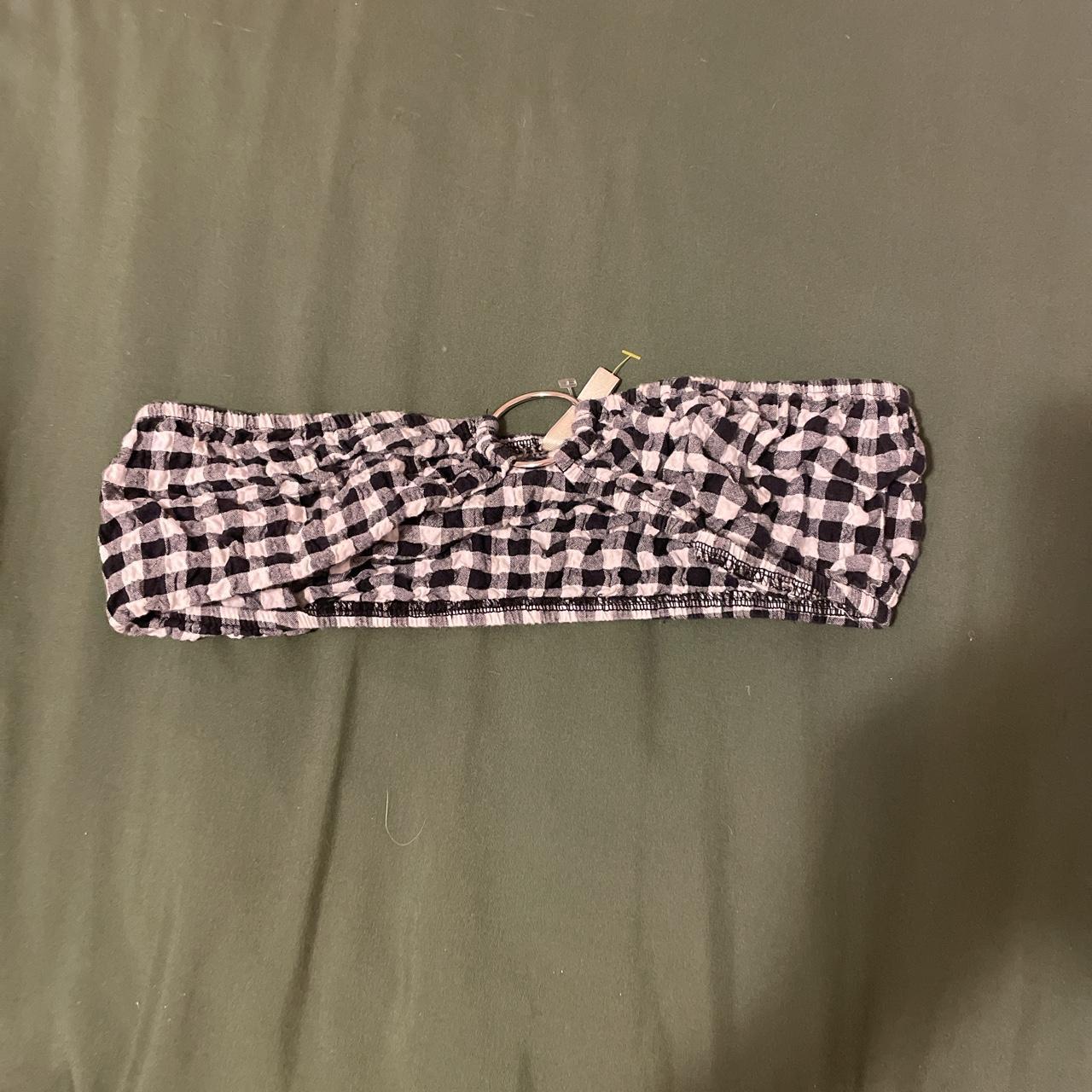 checkered Bando top! very cute prices negotiable :) - Depop