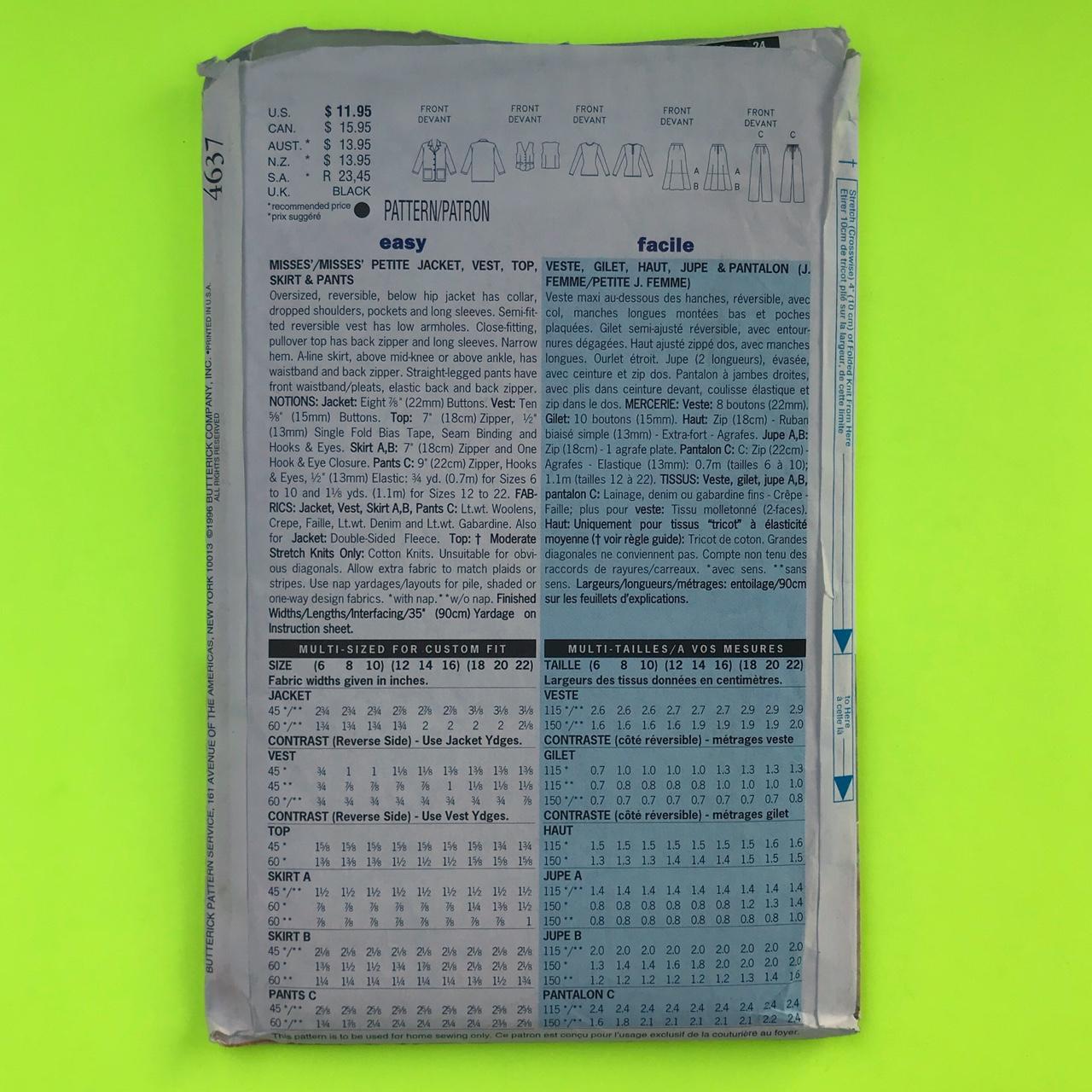 Vintage 90s Butterick Career Casual sewing pattern... - Depop