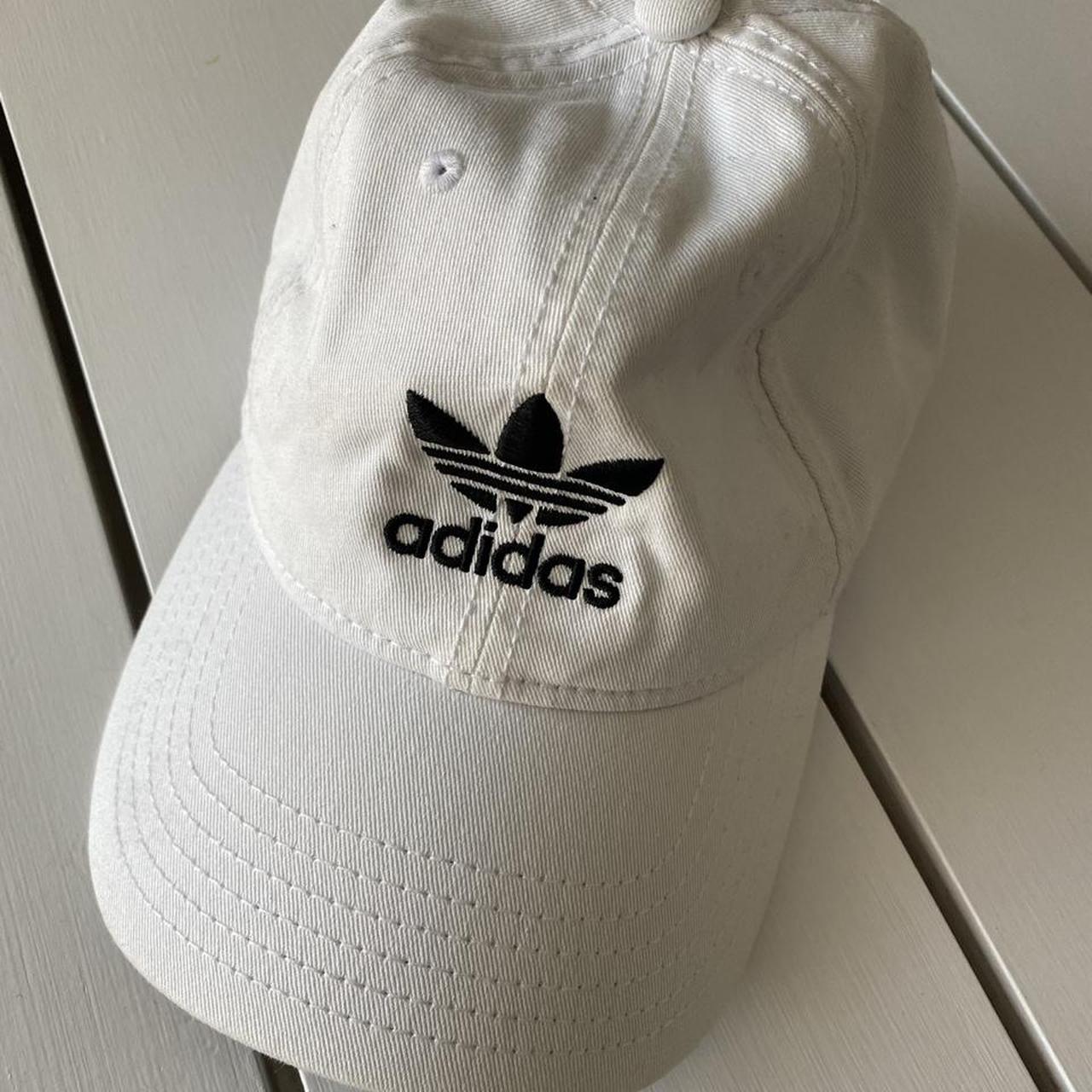 Adidas white cap Never worn no flaws #adidas... - Depop