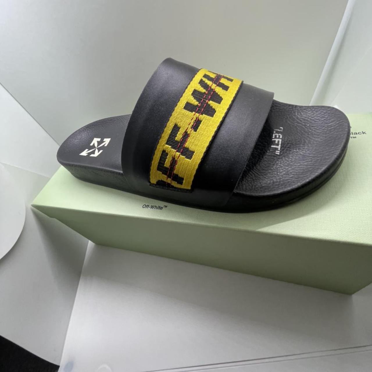 loved this slide, size 10, off white, authentic,... - Depop