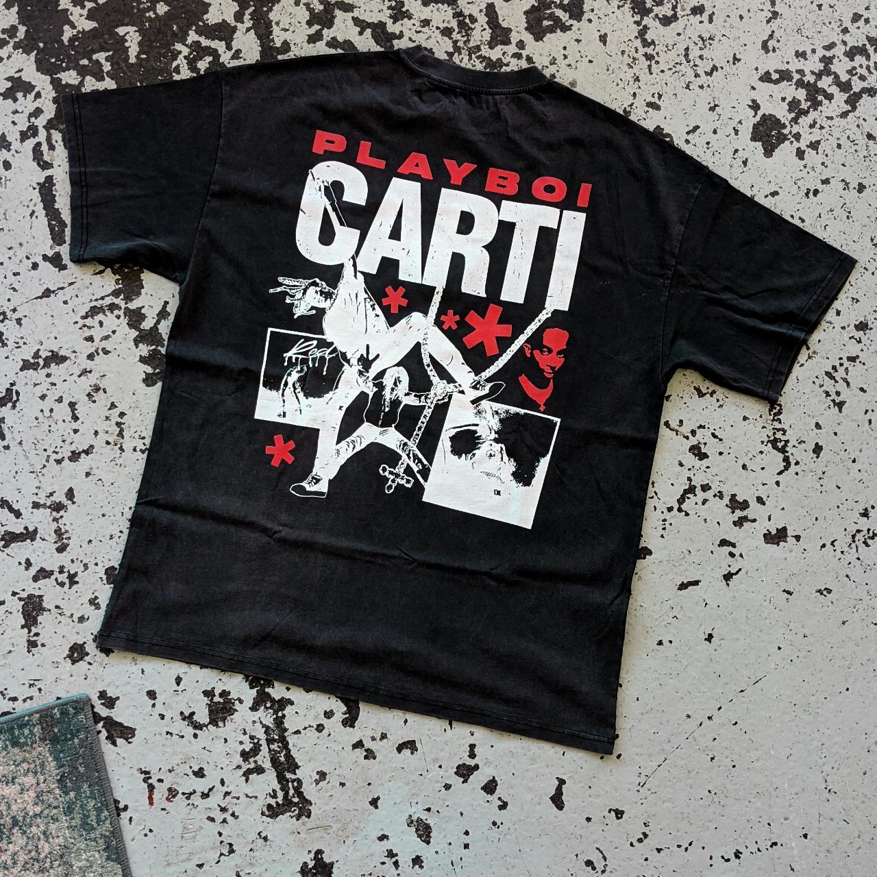 PlayBoi Carti Double Printed Tee 100% Heavyweight... - Depop