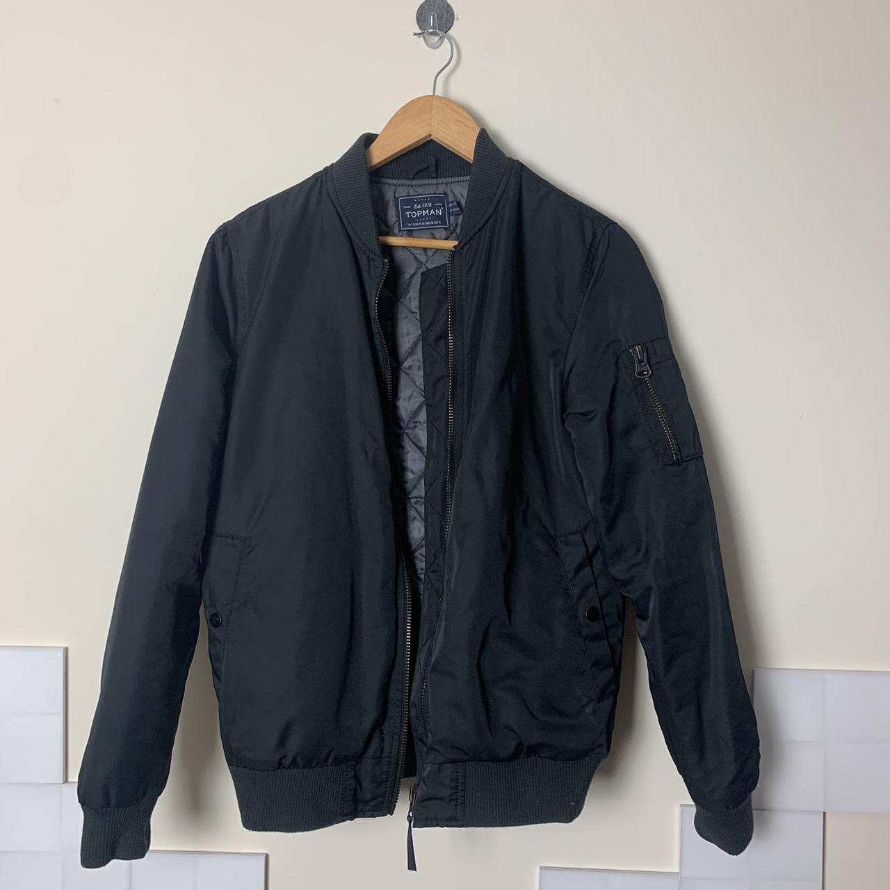 Topman Men's Black Jacket | Depop