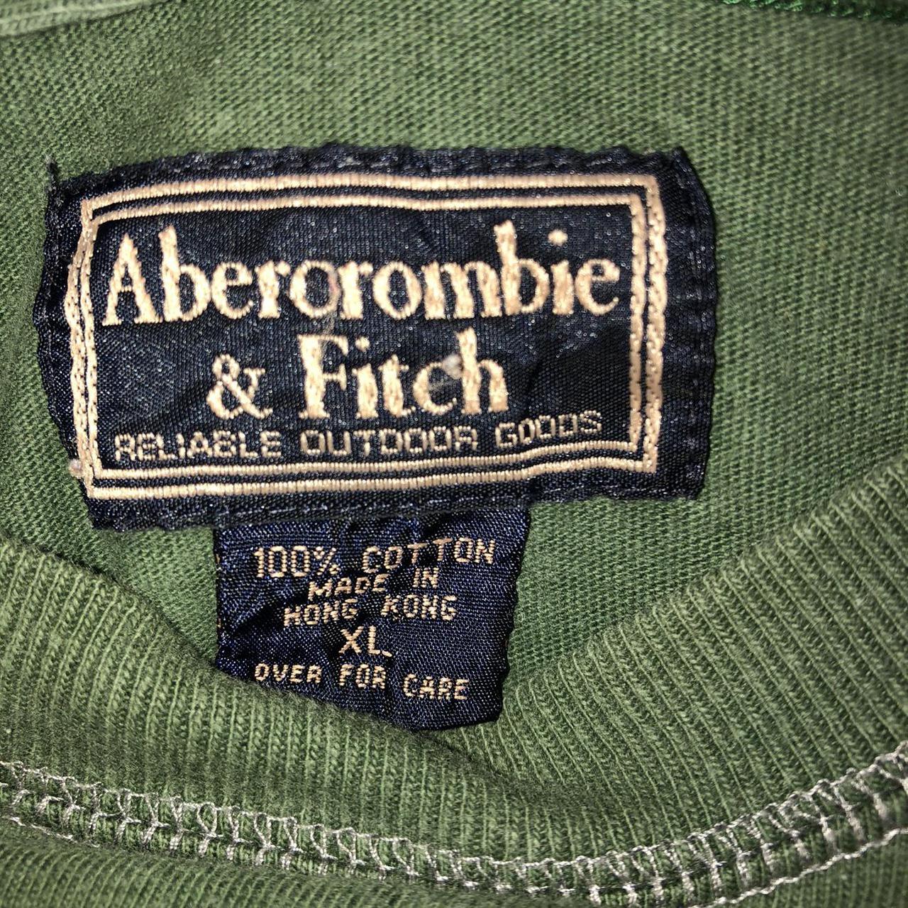 Abercrombie green long sleeve shirt with grey... - Depop