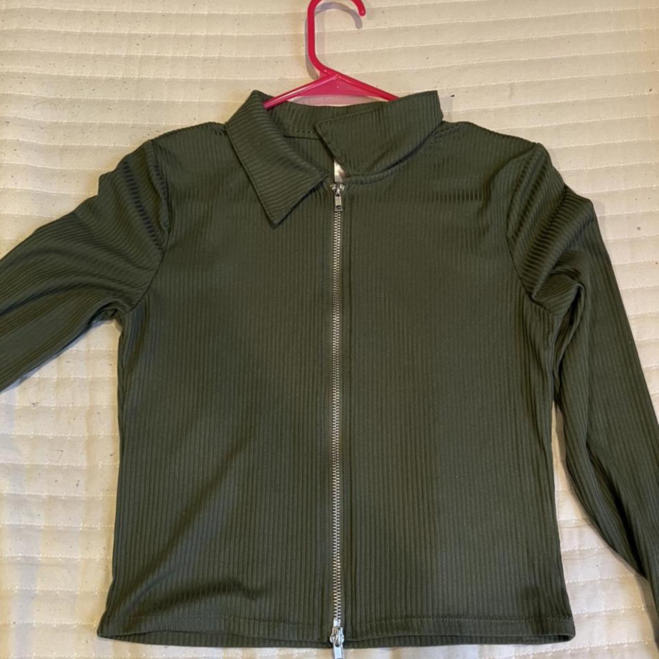 Cute long sleeve zip up top. Never worn and in... - Depop