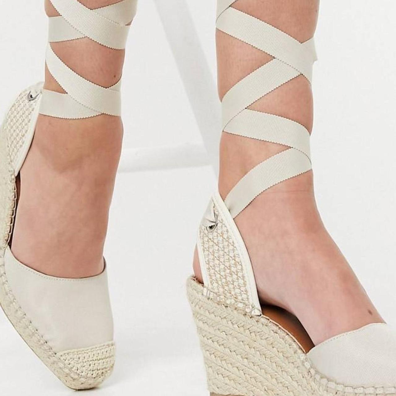 Asos wedge tie up sandals, gorgeous for summer and... - Depop