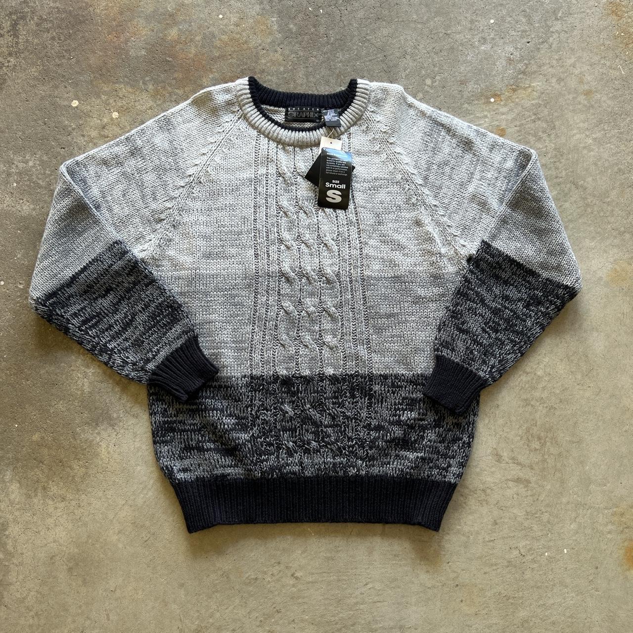 vintage graphix gradient striped sweater -... - Depop