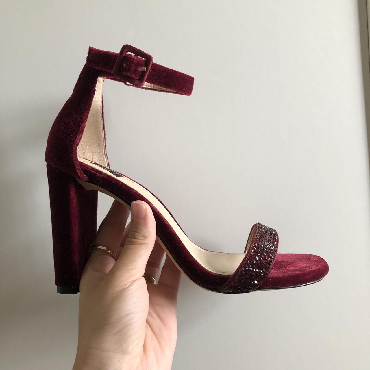 White House black market red velvet heels. Size 5... - Depop