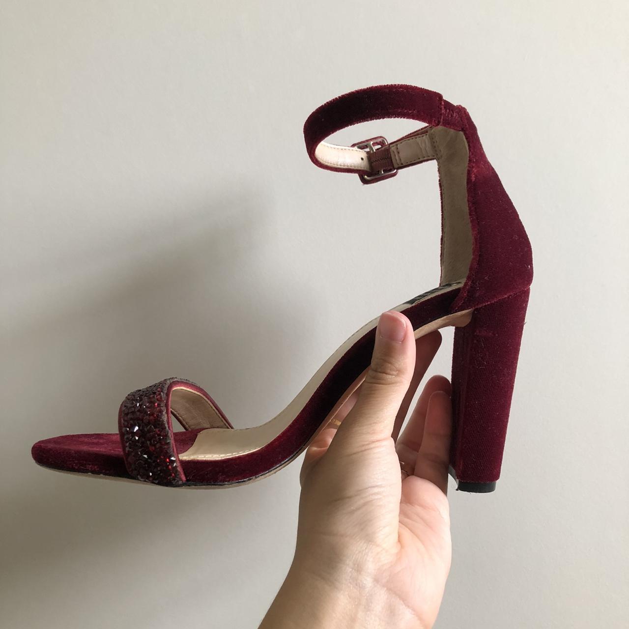 White House black market red velvet heels. Size 5... - Depop