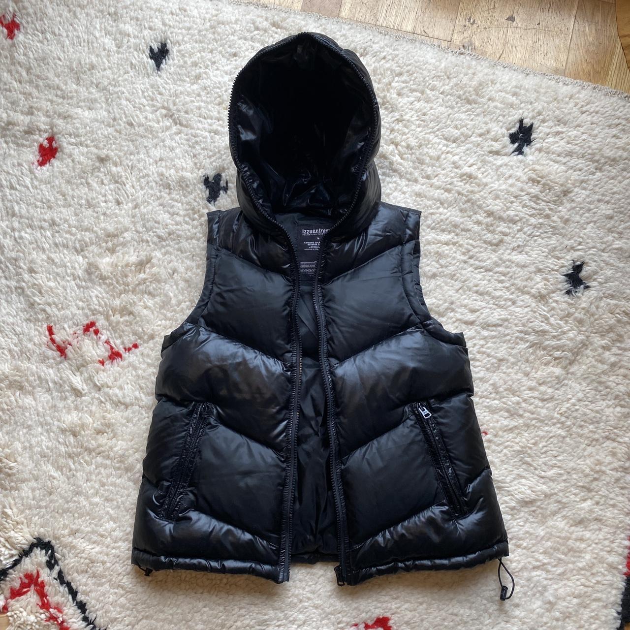 IZZUE down vest/gilet with zipped hood Modeled on a... - Depop