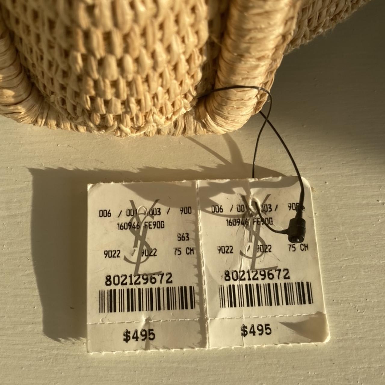 Yves Saint Laurent Rive Gauche Straw Raffia Wide... - Depop