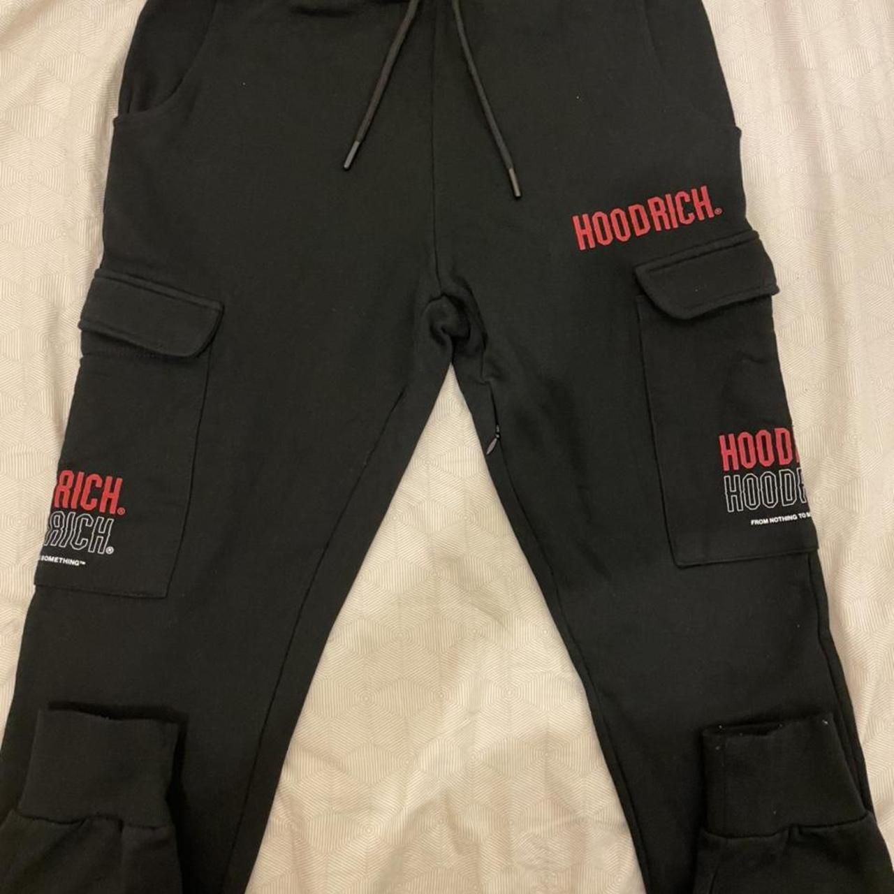 Hoodrich Men's Black and Red Joggers-tracksuits | Depop