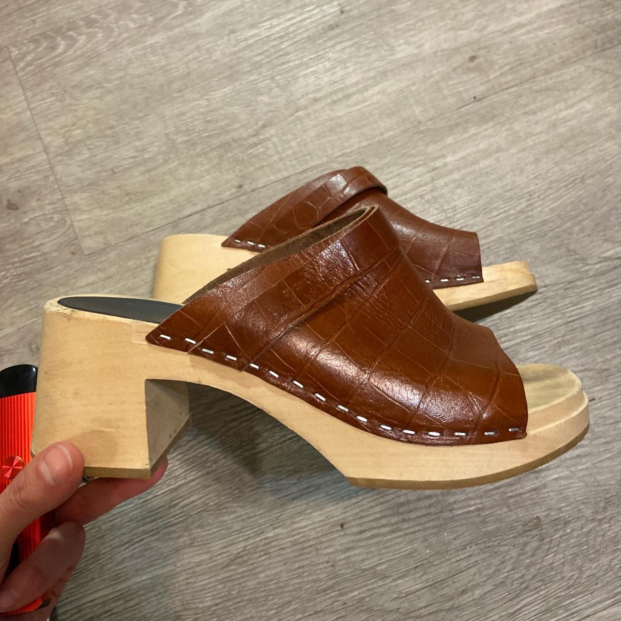 Women's Brown and Tan Clogs | Depop