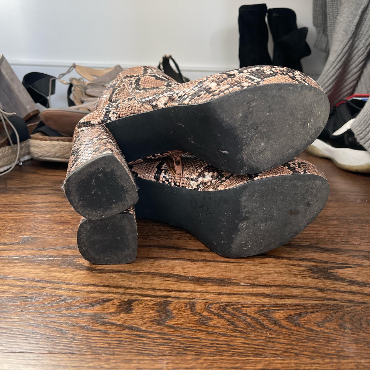 Steve Madden Snake Skin boots with a platform and... - Depop