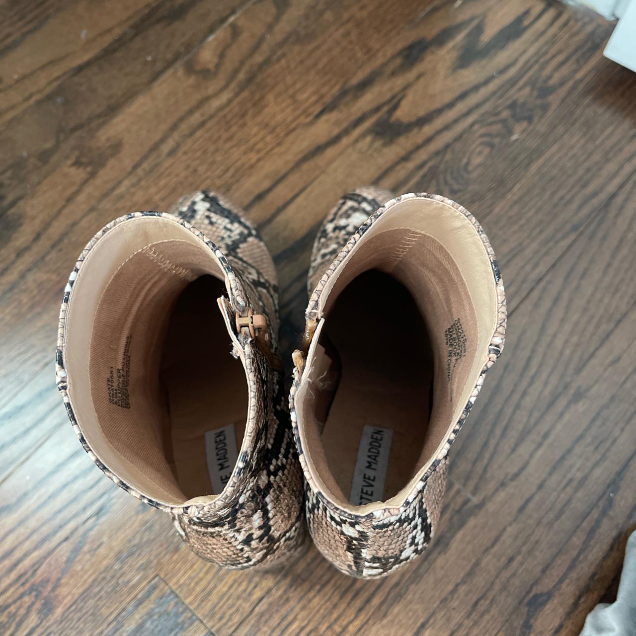 Steve Madden Snake Skin boots with a platform and... - Depop