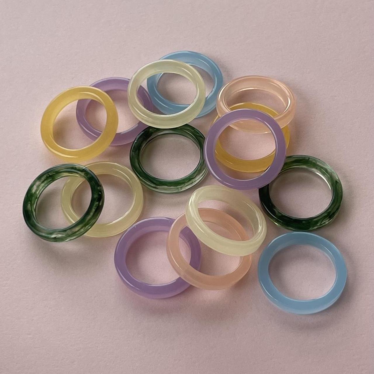 assorted acrylic rings — size 6 and 7 please dm... - Depop