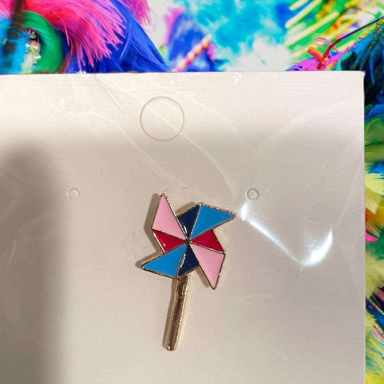 Metal Pinwheel button pin hat lapel necktie Backpack... - Depop