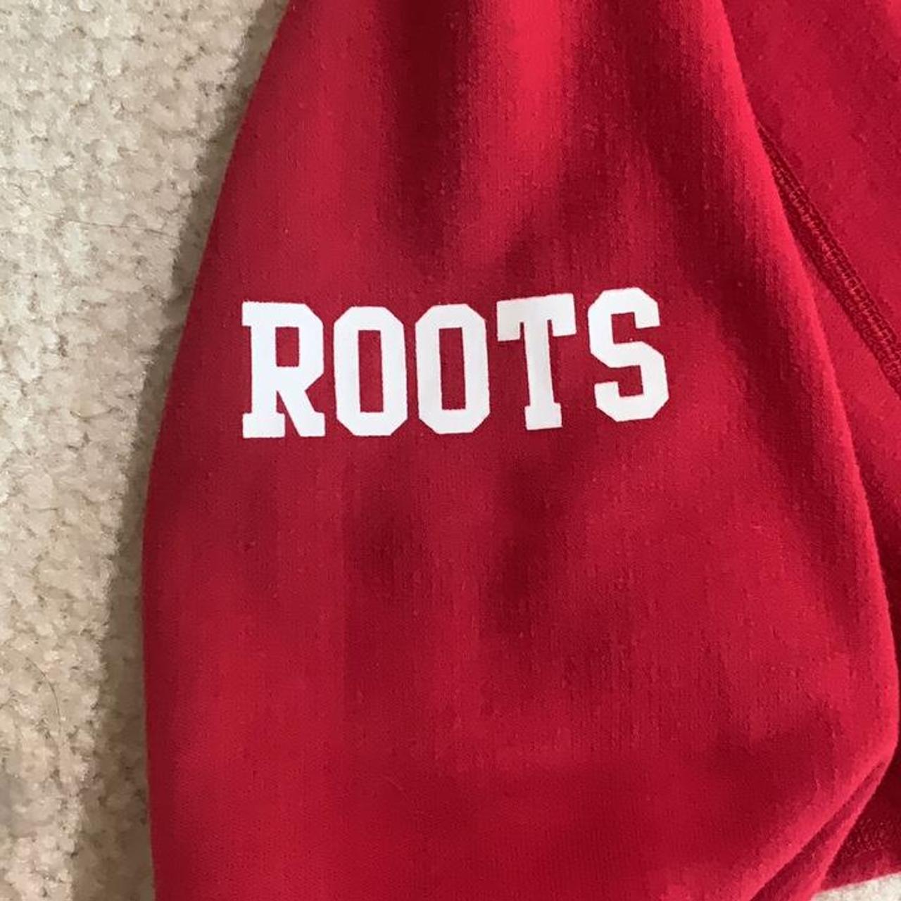 Roots Men's Red and White Sweatshirt | Depop
