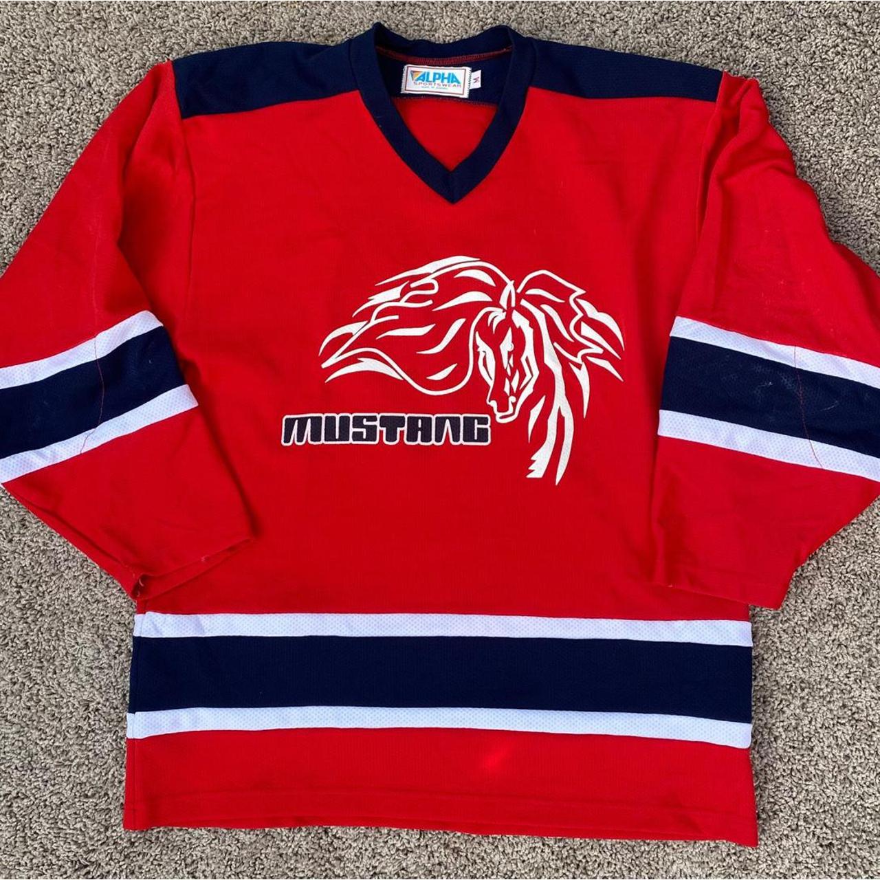 Mustang Hockey Jersey vintage Alpha Sportswear, size... - Depop