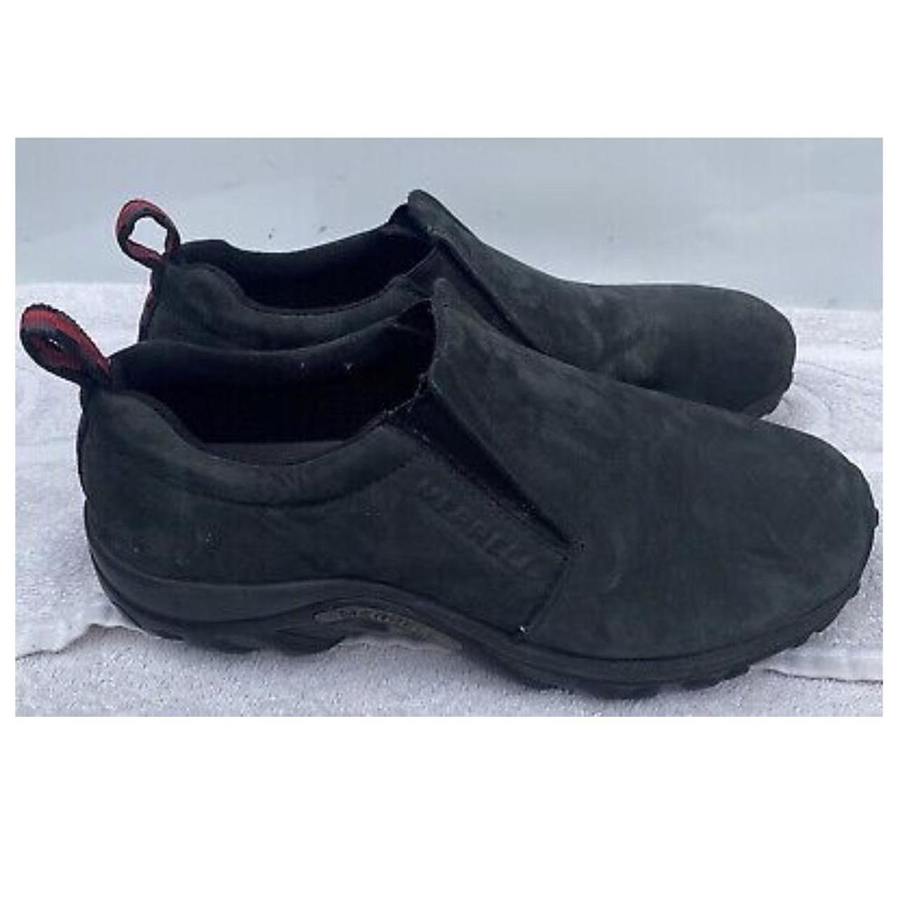 merrell black performance footwear mocs slip on mens... - Depop