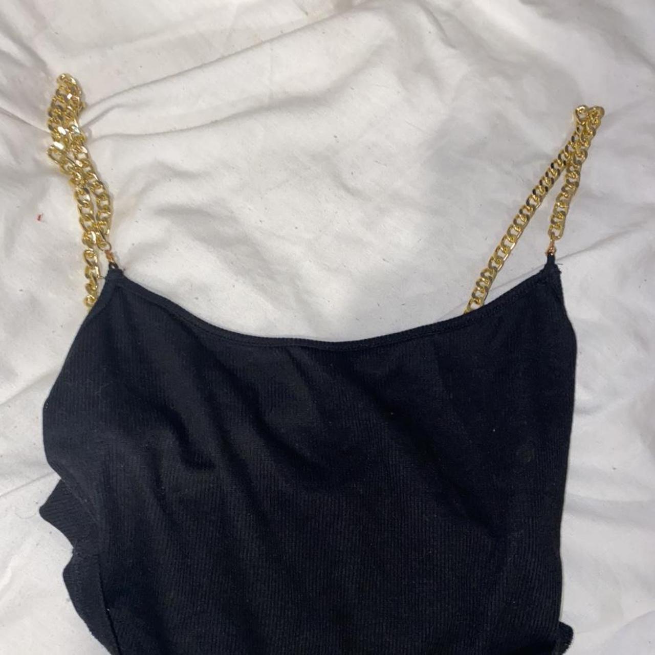 Pretty Shein bandeau style top with gold chain... - Depop