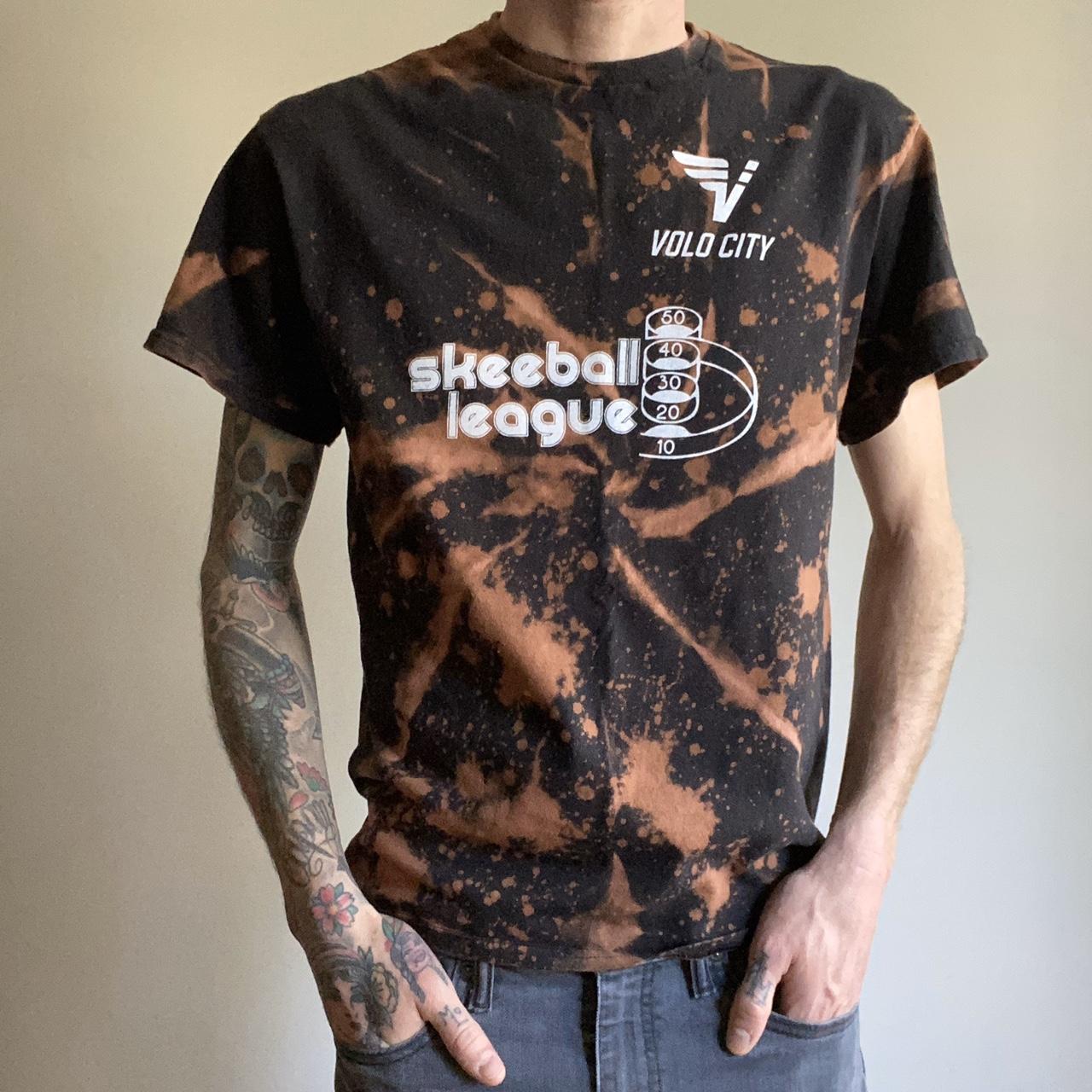 Volo City Skee ball League black custom bleach dyed.... - Depop