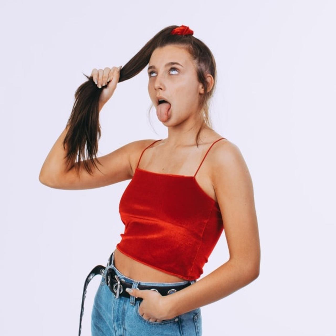 EMMA CHAMBERLAIN HIGH KEY red velvet tank top So... - Depop