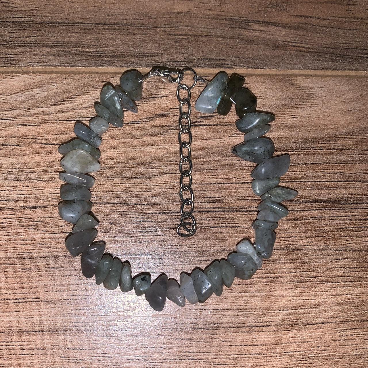 Labradorite chip bracelet Adjustable Made with... | Depop