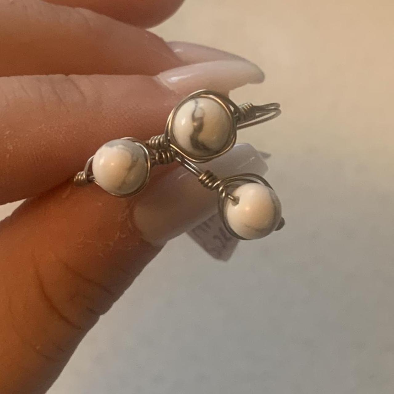 Wire wrapped howlite rings Sold separately Size... - Depop