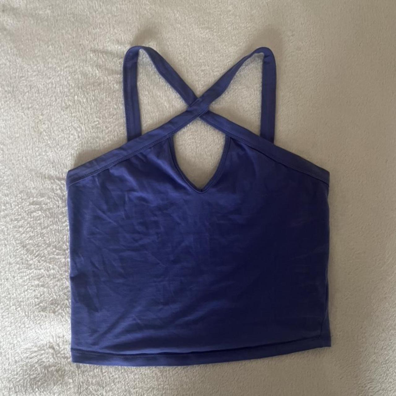 most gorg purple crossover halter neck top with open... - Depop
