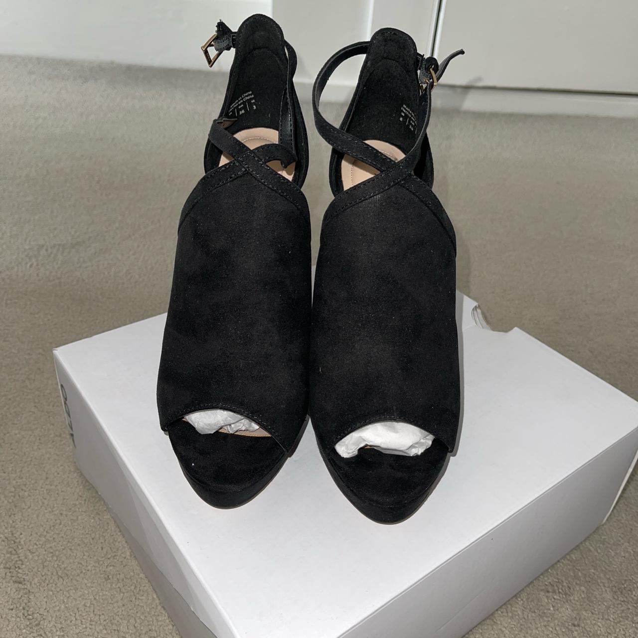 Aldo Black Peep Toe Heels Never Worn Size 37 4 Depop