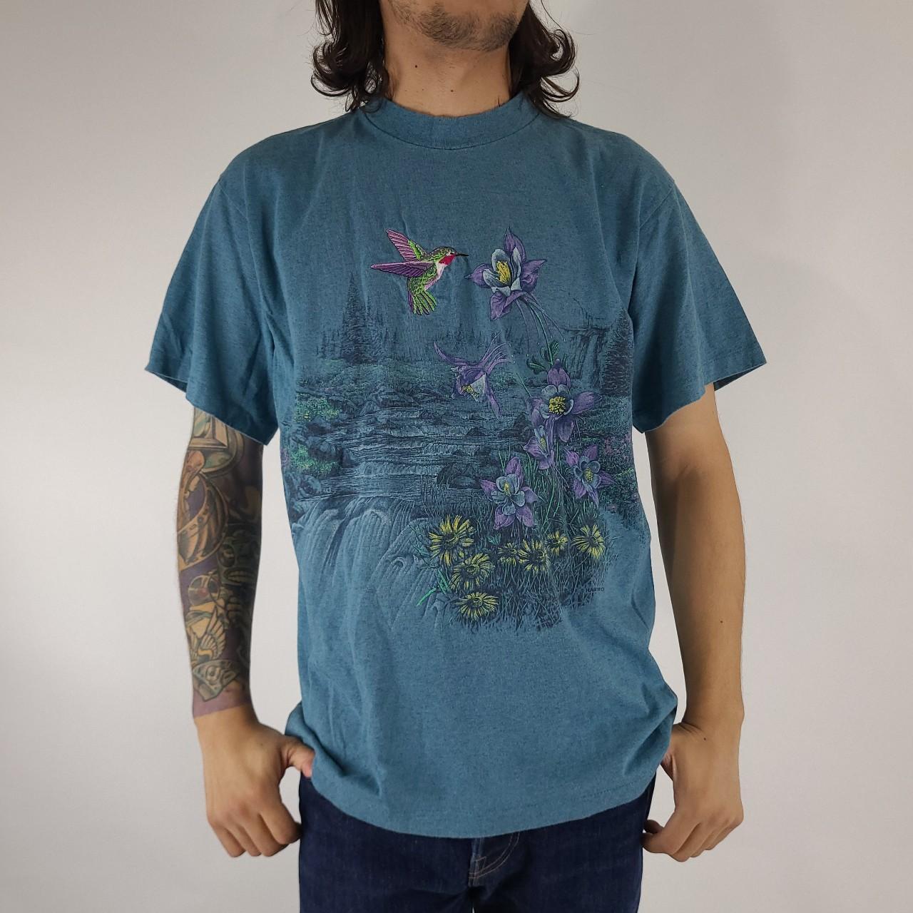 Vintage 90's Habitat Hummingbird Tee. Features wrap... | Depop